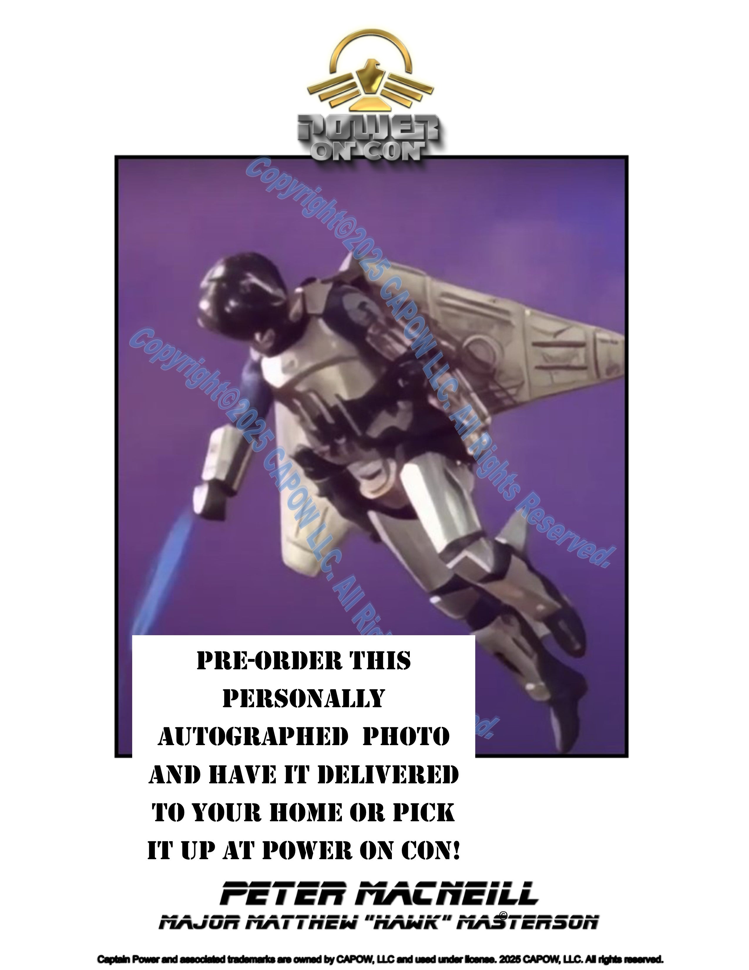 Peter MacNeill Authentic Autograph ('Hawk') 8"x10" Photo Version 2 ...